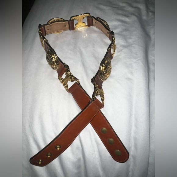 Accessories | Vintage 9s Brown Gold Belt | Poshmark